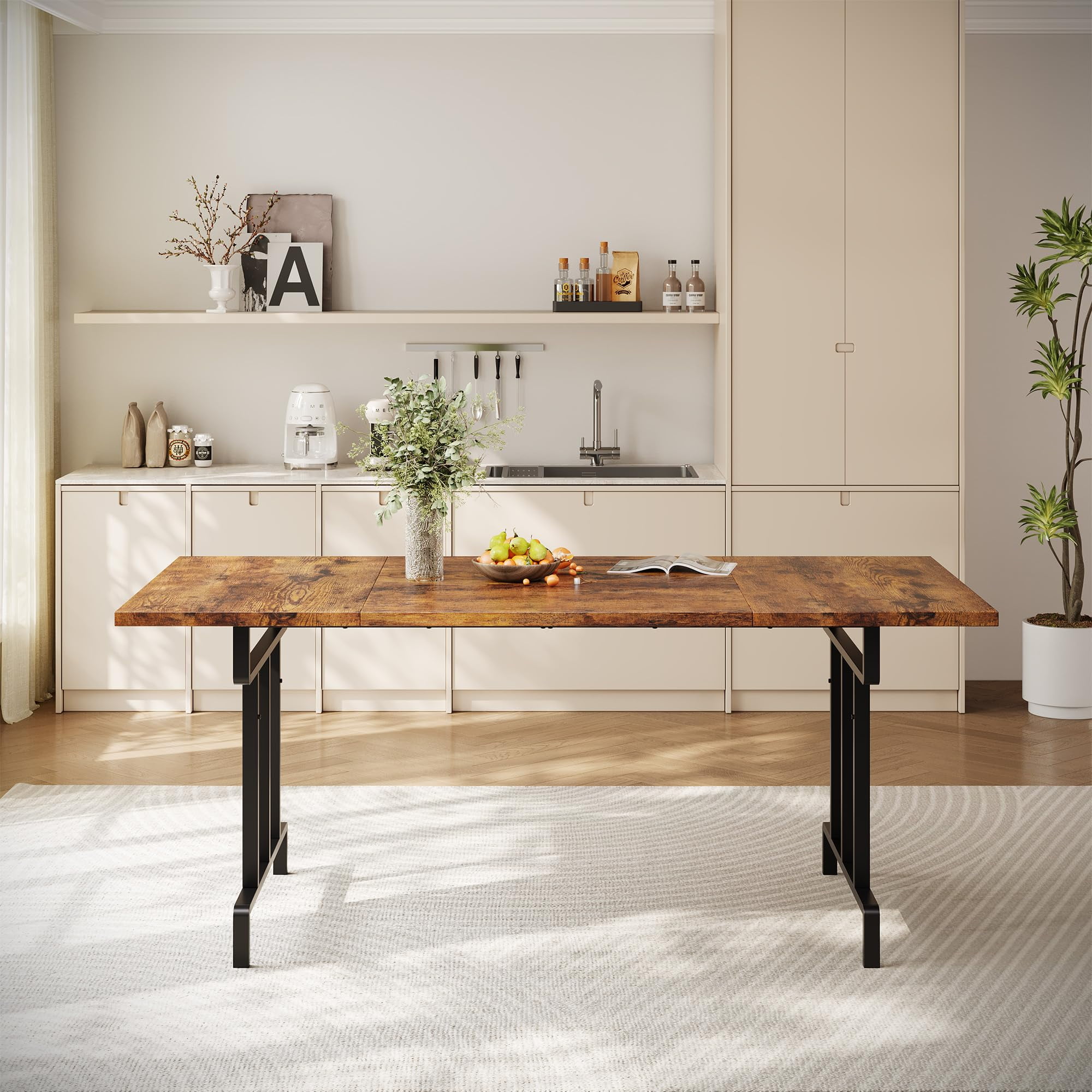 Ataucjin Dining Table For 6-8 People,70.87" Rectangular Wood Kitchen ...