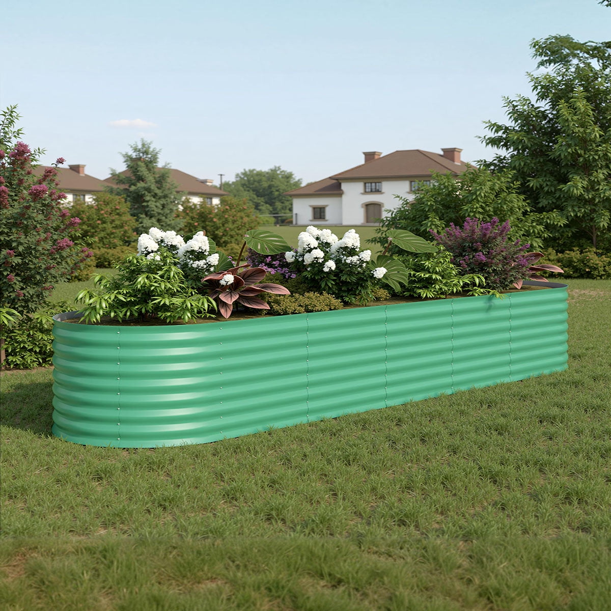 Ataucjin Galvanized Raised Garden Bed Kit,Galvanized Planter Garden ...