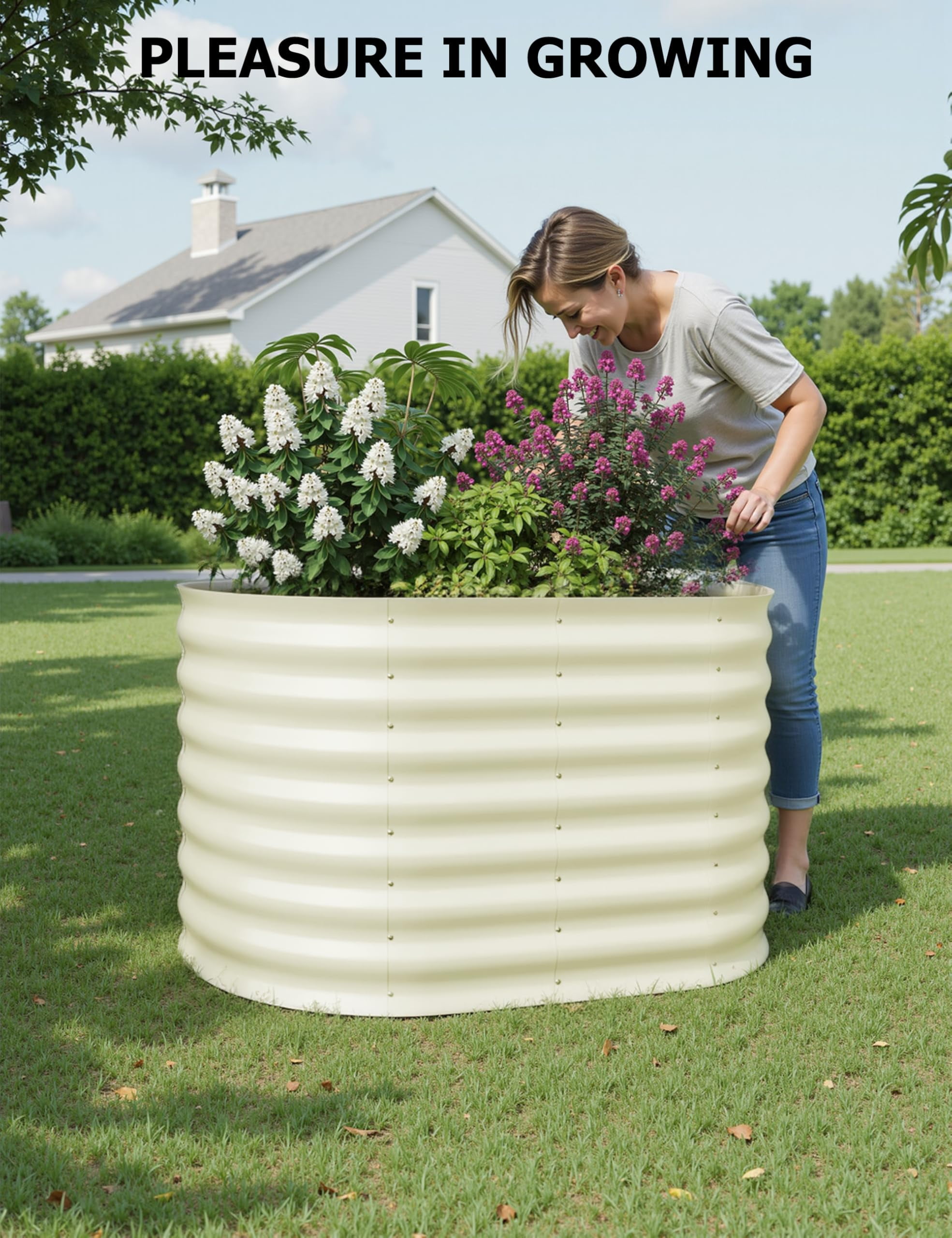 Ataucjin Galvanized Raised Garden Bed Outdoor,4x2x2 ft Planter Boxes ...