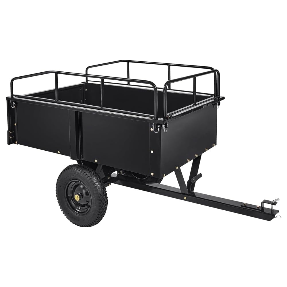 Ataucjin Heavy Duty ATV Trailer Steel Dump Cart,750 lbs 15 Cubic Feet ...