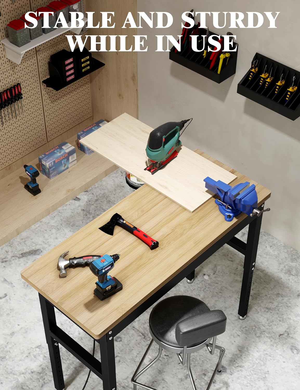 Ataucjin Height Adjustable Workbench, 48" L X 24" W,2200 Lbs Weight ...