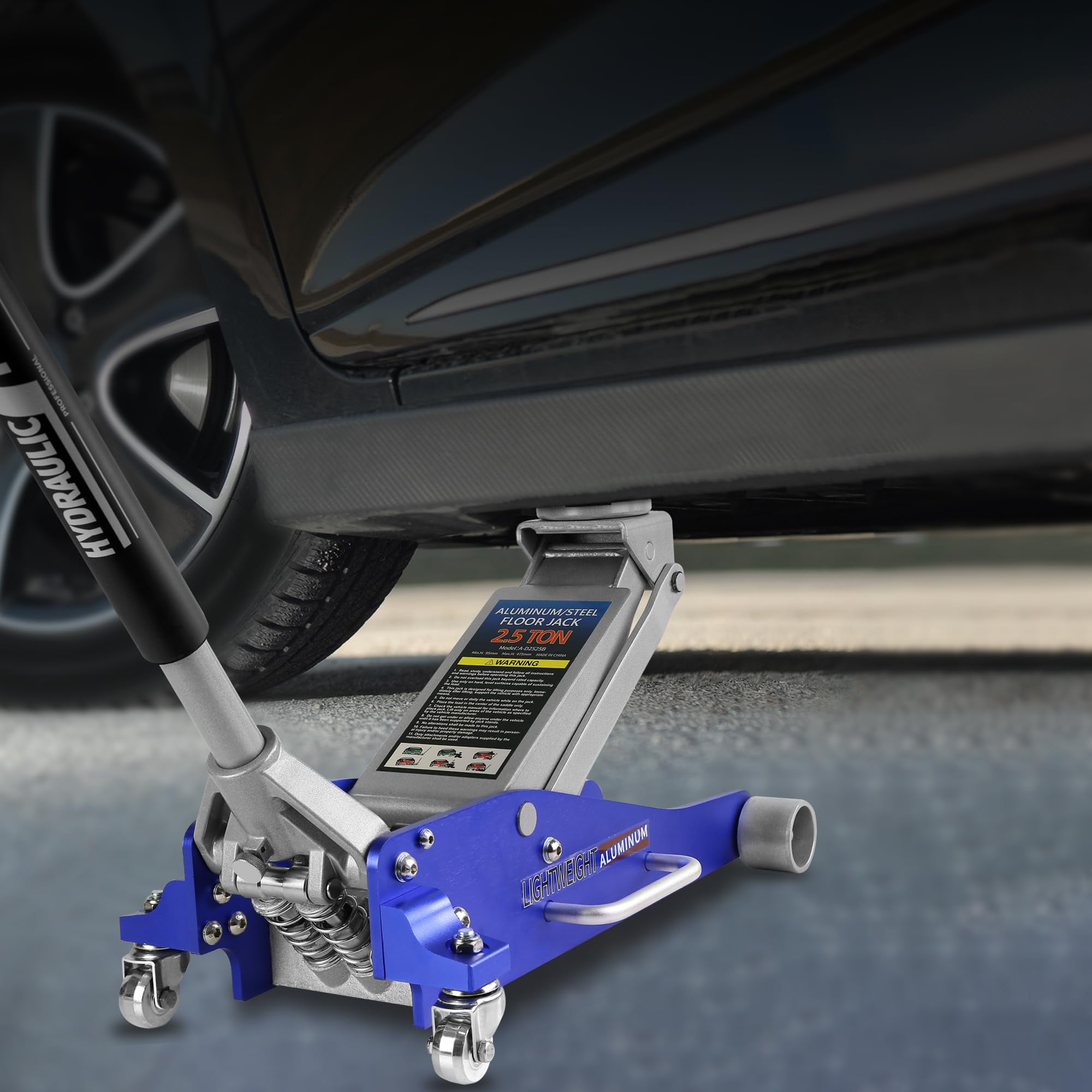 Ataucjin Hydraulic Floor Jack, 1.5 Ton Hydraulic Low Profile Aluminum ...