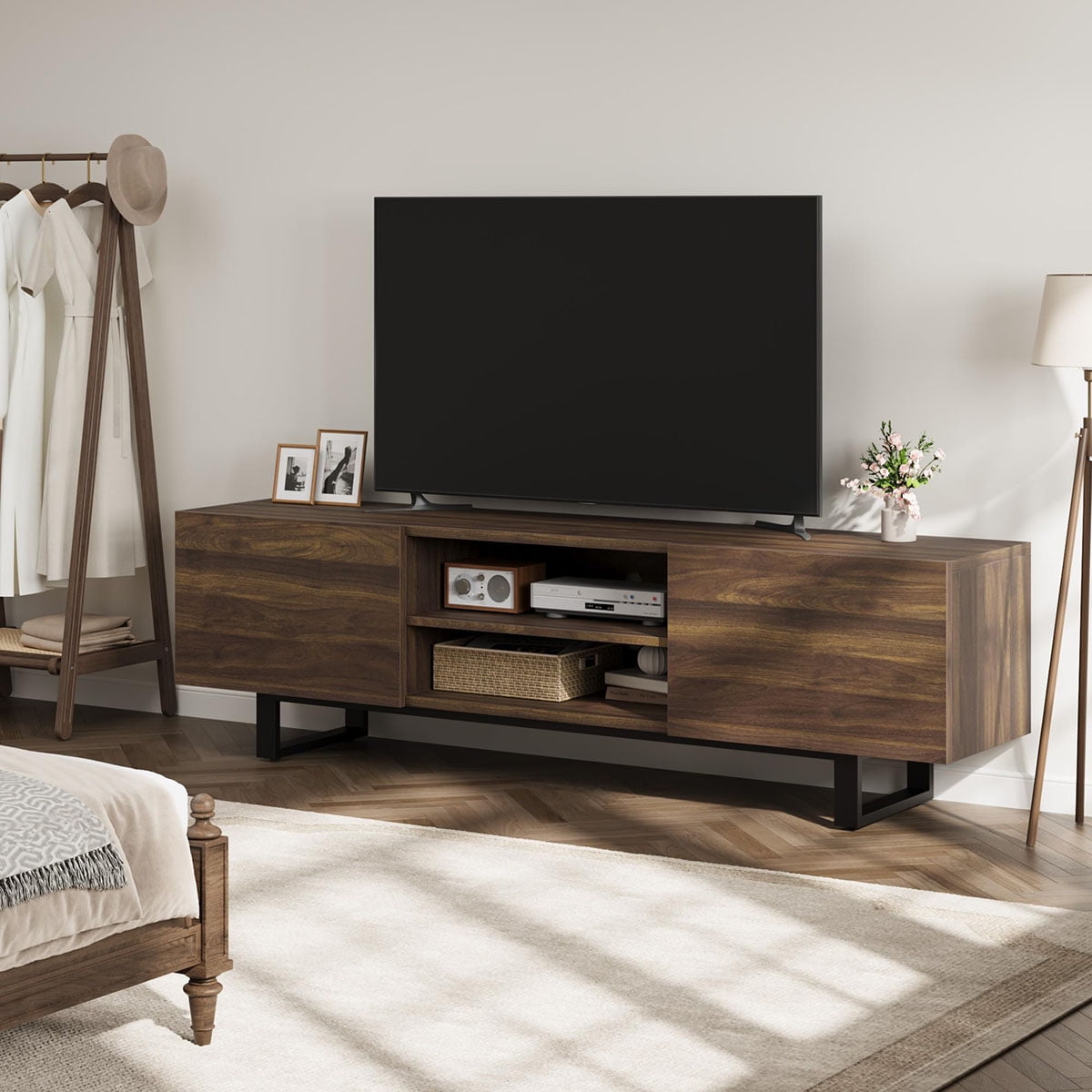 Ataucjin Industrial TV Stand for 80 Inch, Modern Entertainment Center ...