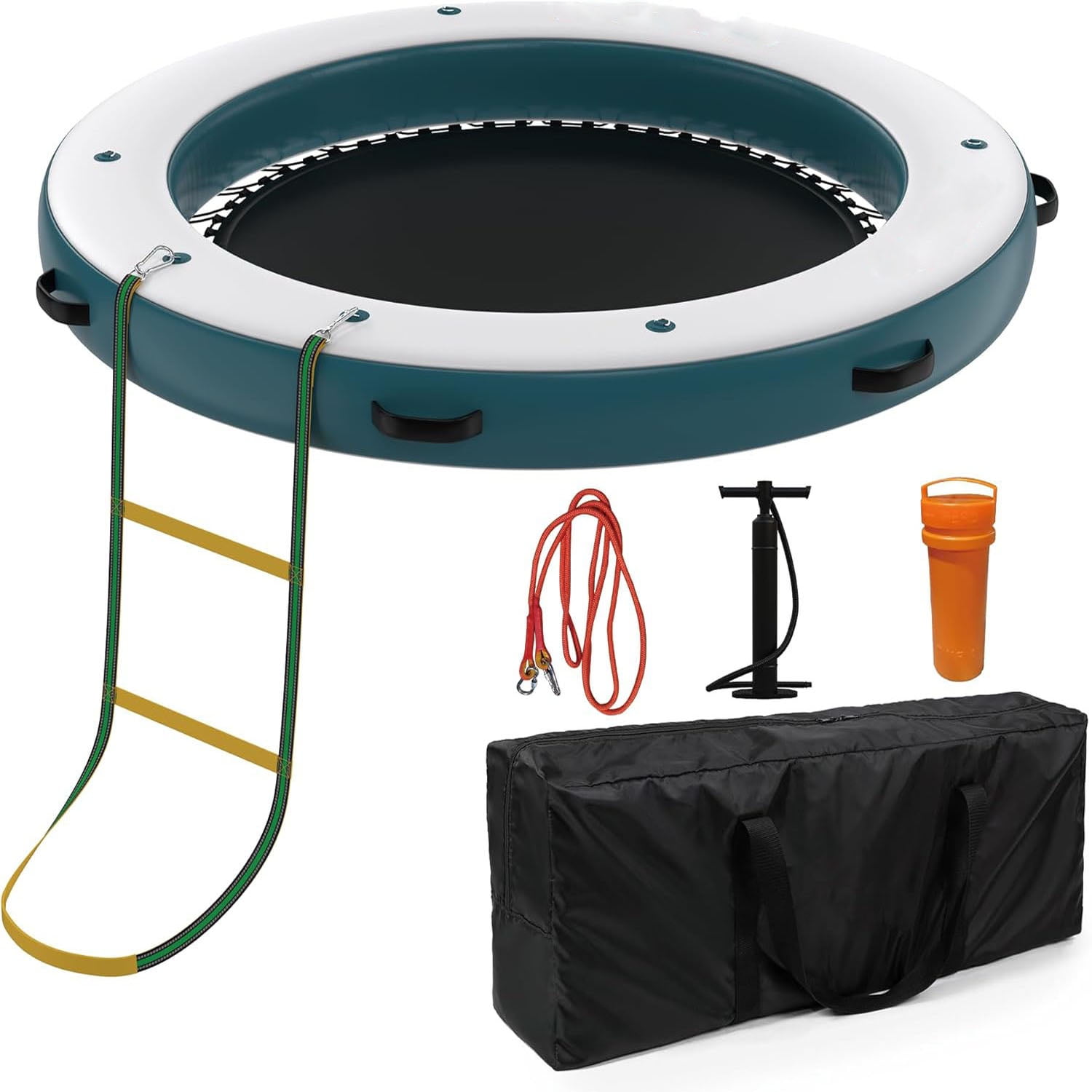Ataucjin Inflatable Floating Island 10x10FT with 4 * 7ft Trampoline ...