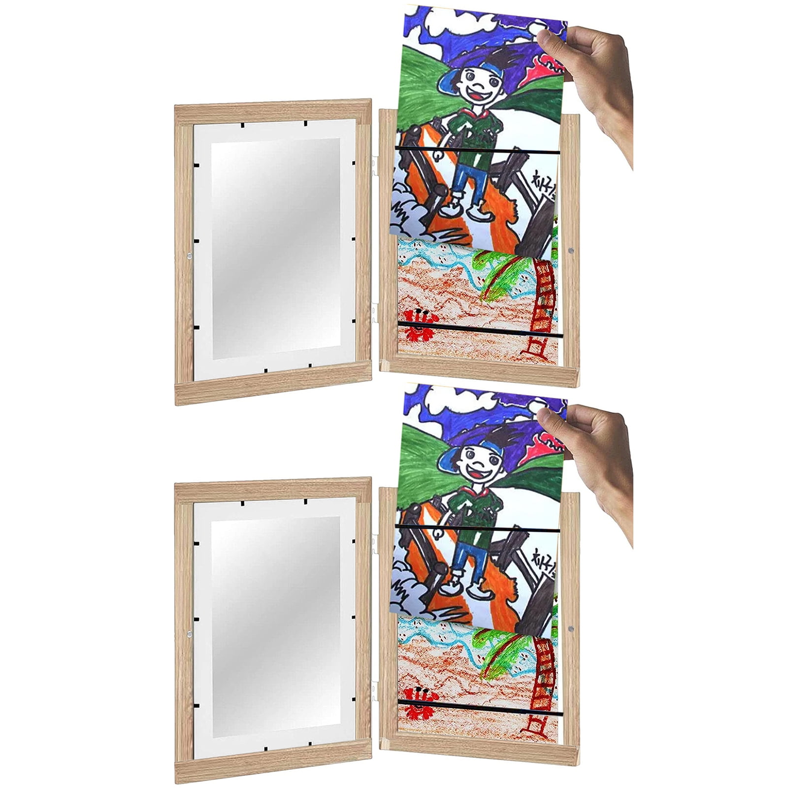 Ataucjin Kids Art Frame | 2 Packs 10" X 13.5" Kids Art Frames Front ...
