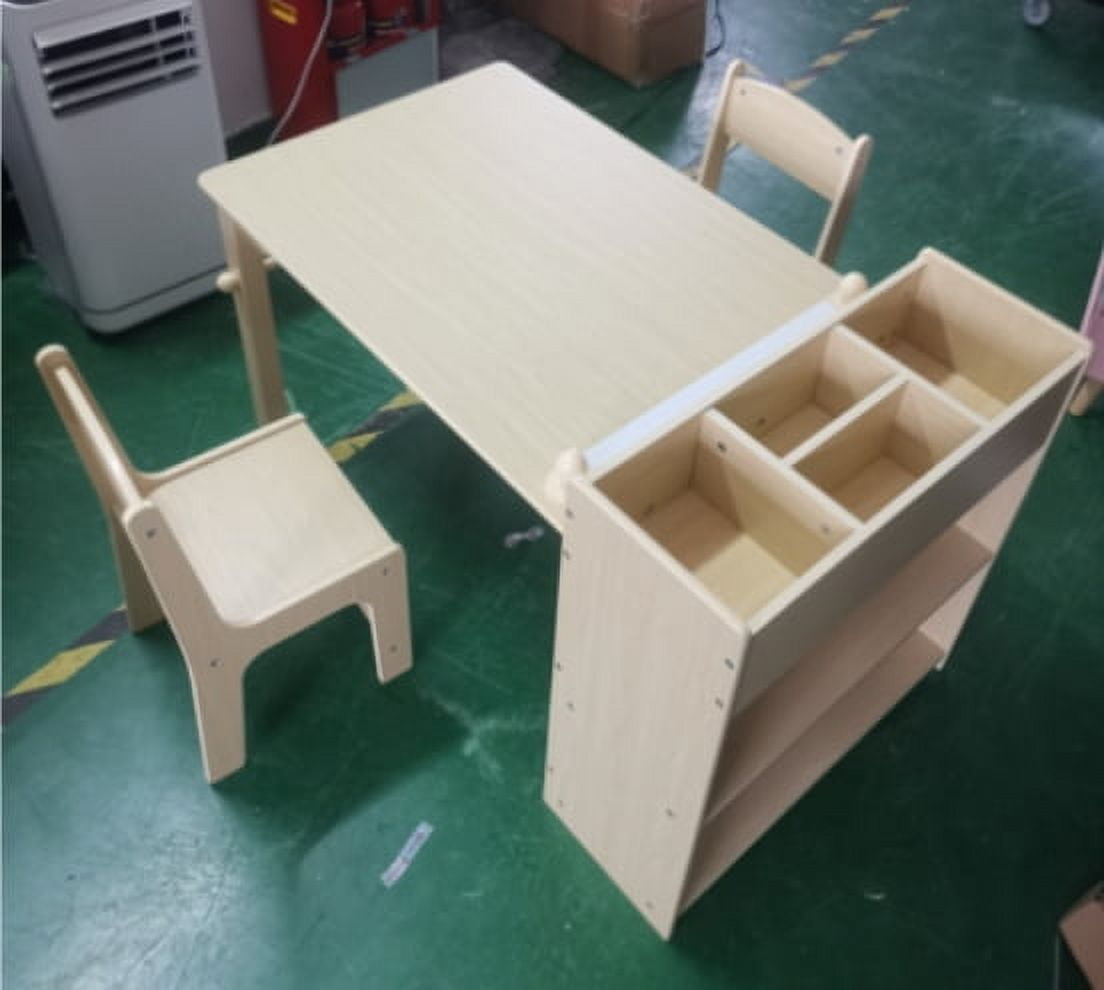 Ataucjin Kids Art Table and 2 Chairs, Craft Table with Large Storage ...