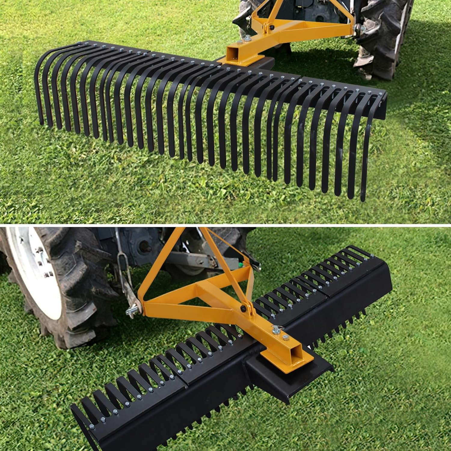 Ataucjin Landscape Rock Rake, 3 Point-Attach 5 FT Tow-Behind Tractor ...