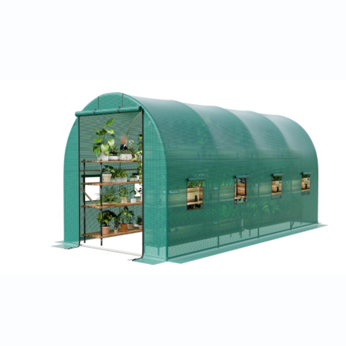 Ataucjin Large Walk-in Tunnel Greenhouse Galvanized Steel Tunnel ...