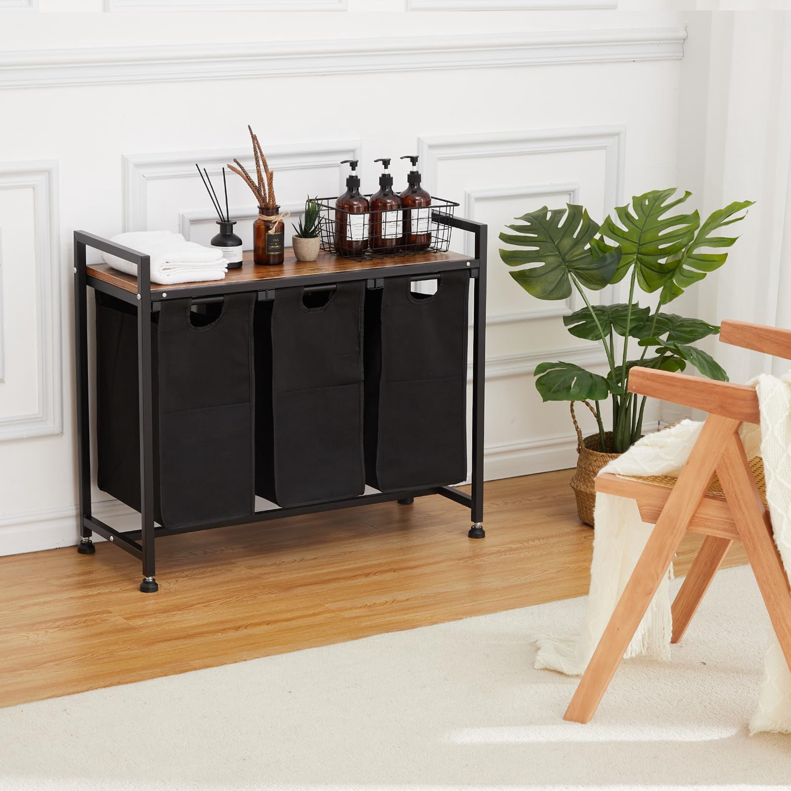 Ataucjin Laundry Sorter With Top Shelf Laundry Hamper Laundry Basket ...