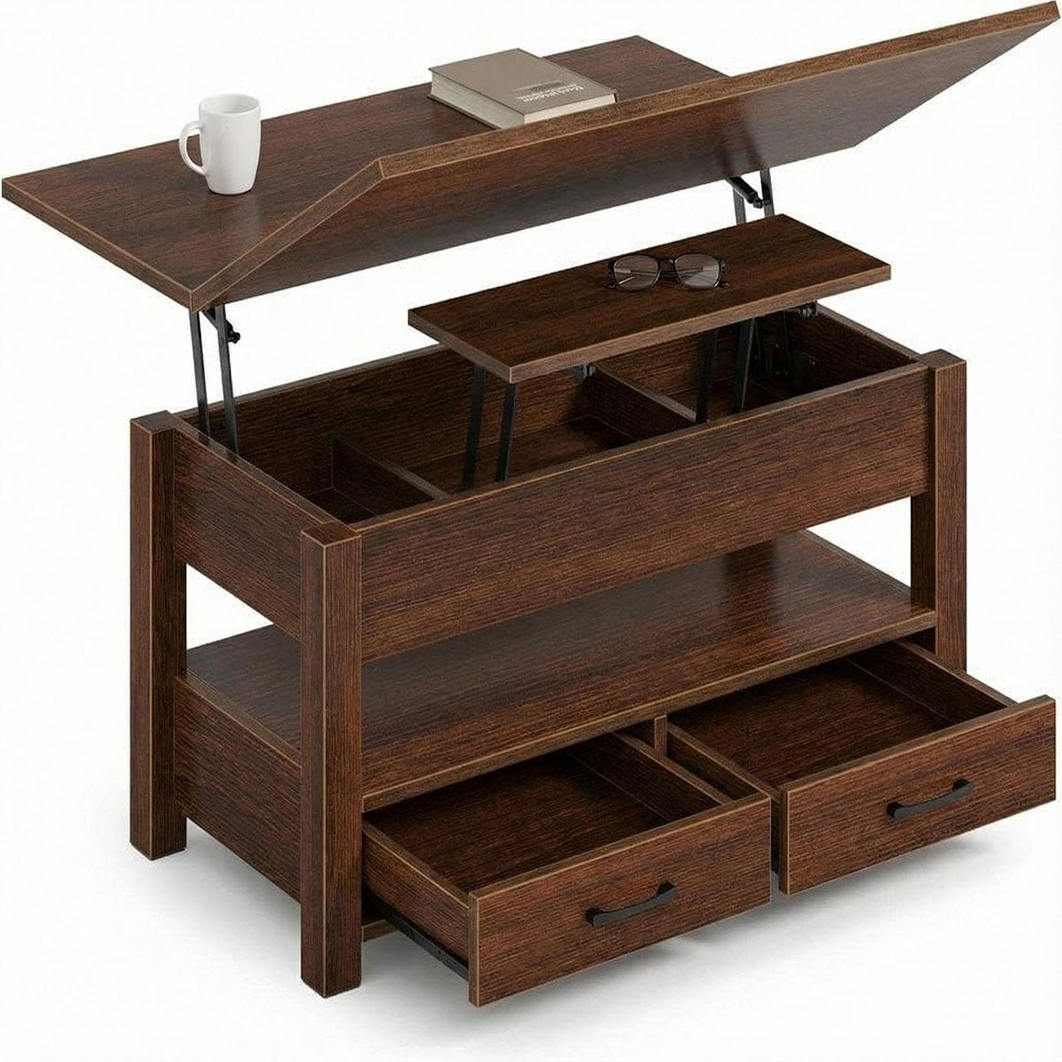 Ataucjin Lift Top Coffee Table with Storage, Multi-Function Convertible ...