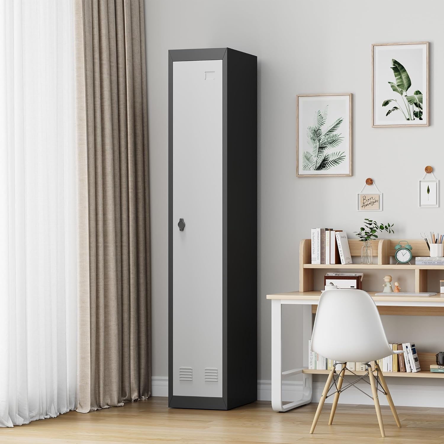 Ataucjin Metal Storage Cabinet with Door, 72’’ Tall Lockers for ...