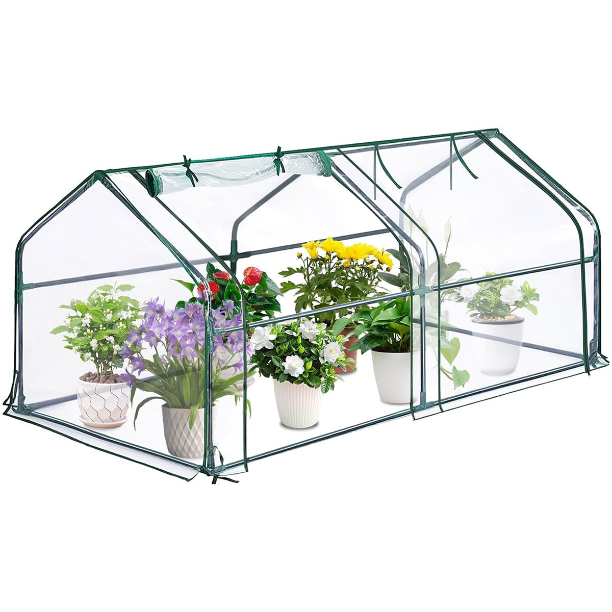 Ataucjin Mini Greenhouse for Outdoor,Portable Mini Greenhouse with Roll ...