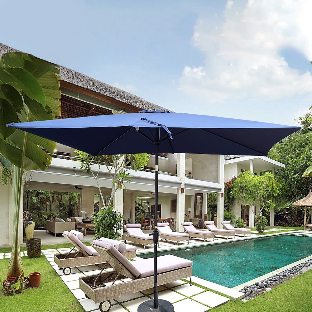 Ataucjin Modern 6 x 9ft Patio Umbrella, Outdoor Sun Umbrella With Crank ...