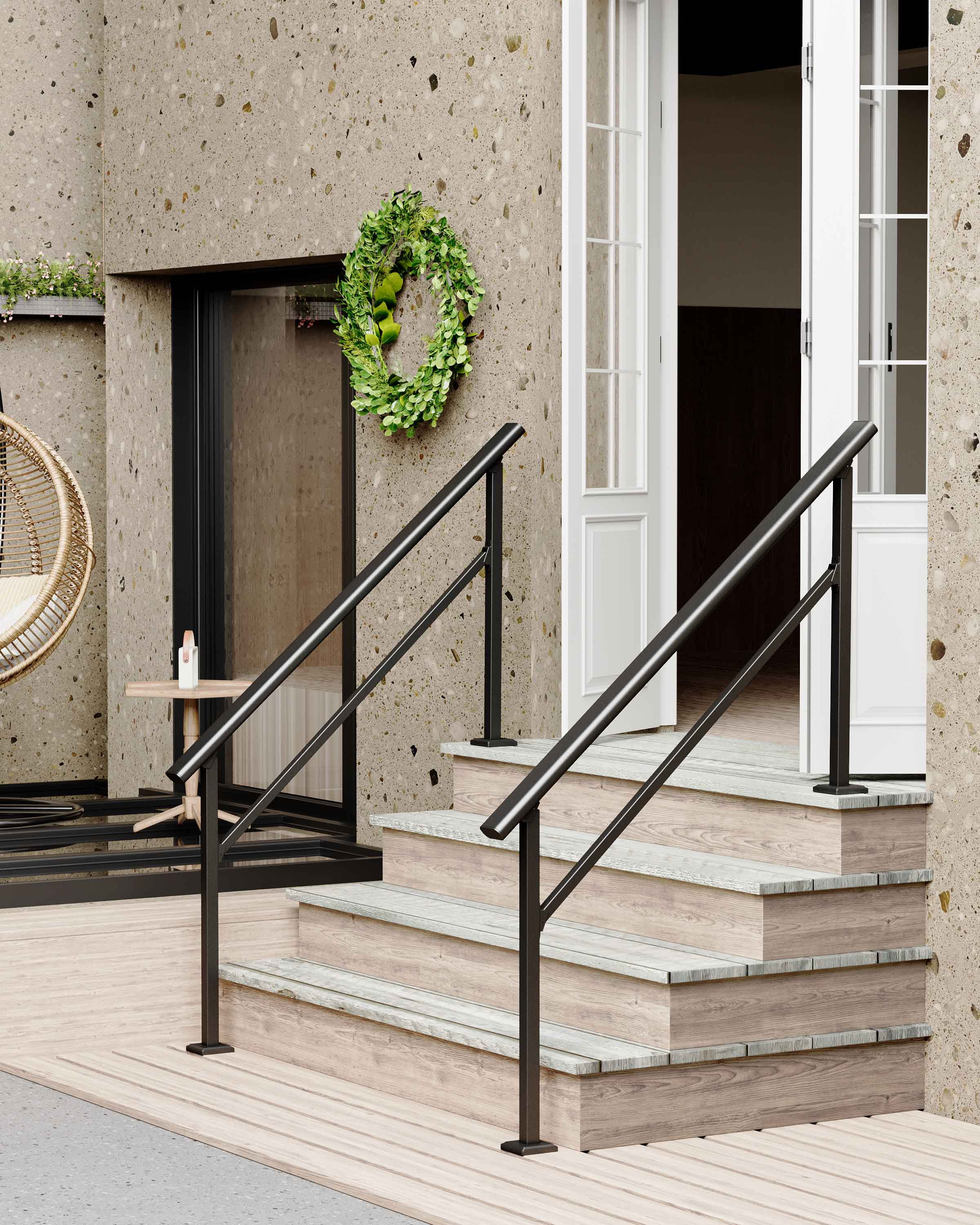 Ataucjin Outdoor Handrail Aluminium Alloy Outdoor Stair Railing With ...