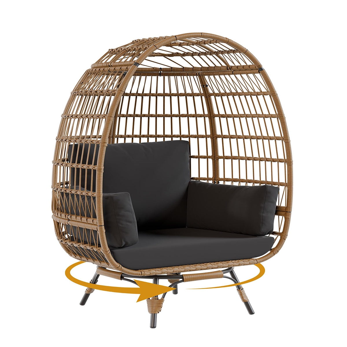 Ataucjin Oversize Egg Chair Patio Rotating Rattan Egg Basket Lounge ...