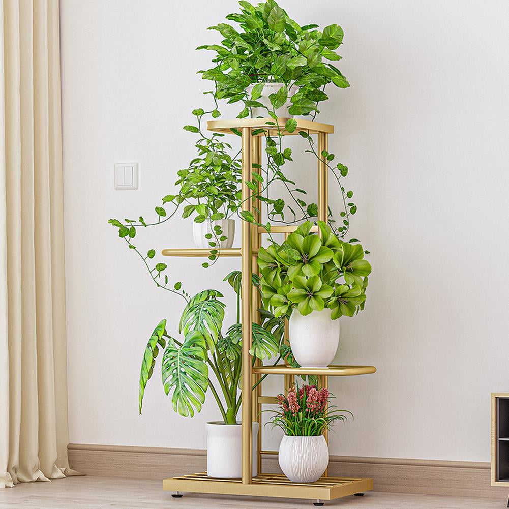 Ataucjin Plant Stand, 4 Tier 5 Potted Plant Shelf, Anti Slip Waterproof ...