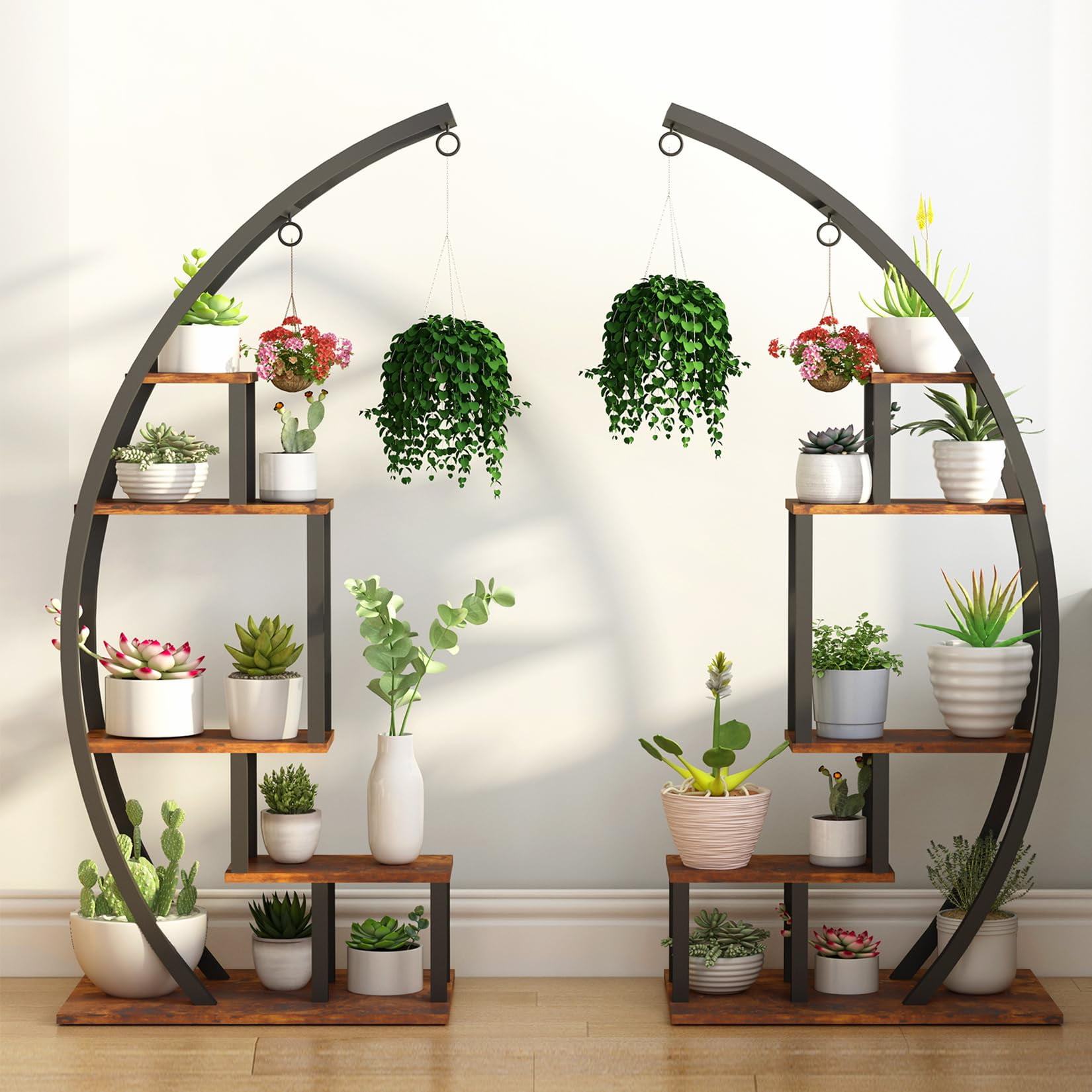 Ataucjin Plant Stand Indoor 2 Pack,5 Tier Tall Metal Indoor Plant Stand ...
