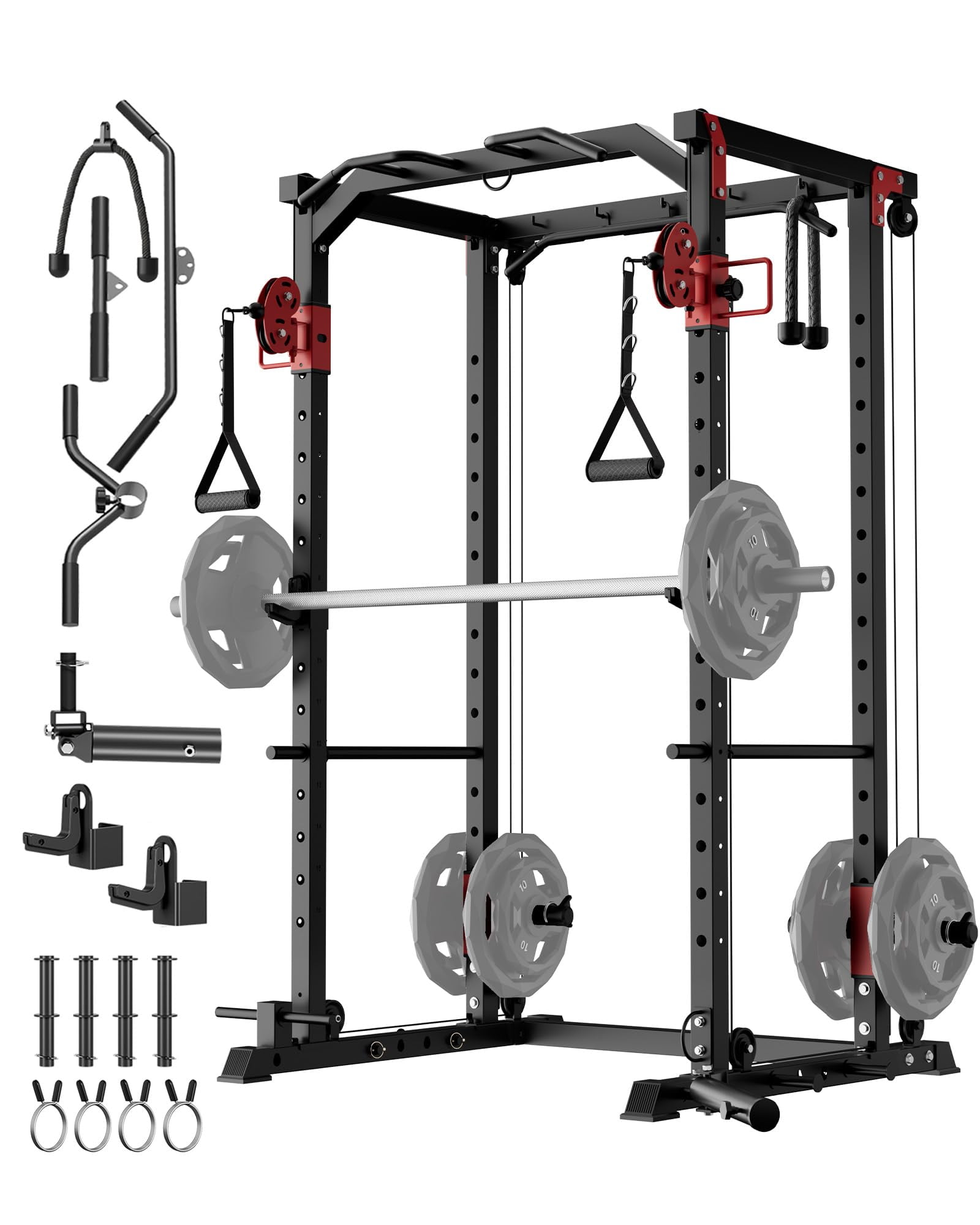 Ataucjin Power Cage,Multi-Functional Power Racks for Home Gym with Dual ...