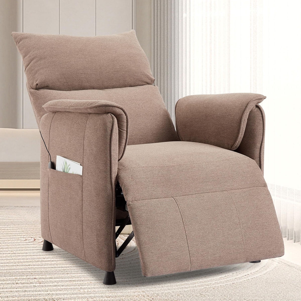 Ataucjin Recliner Chair, Electric Adjustable PU Leather Recliners Home ...