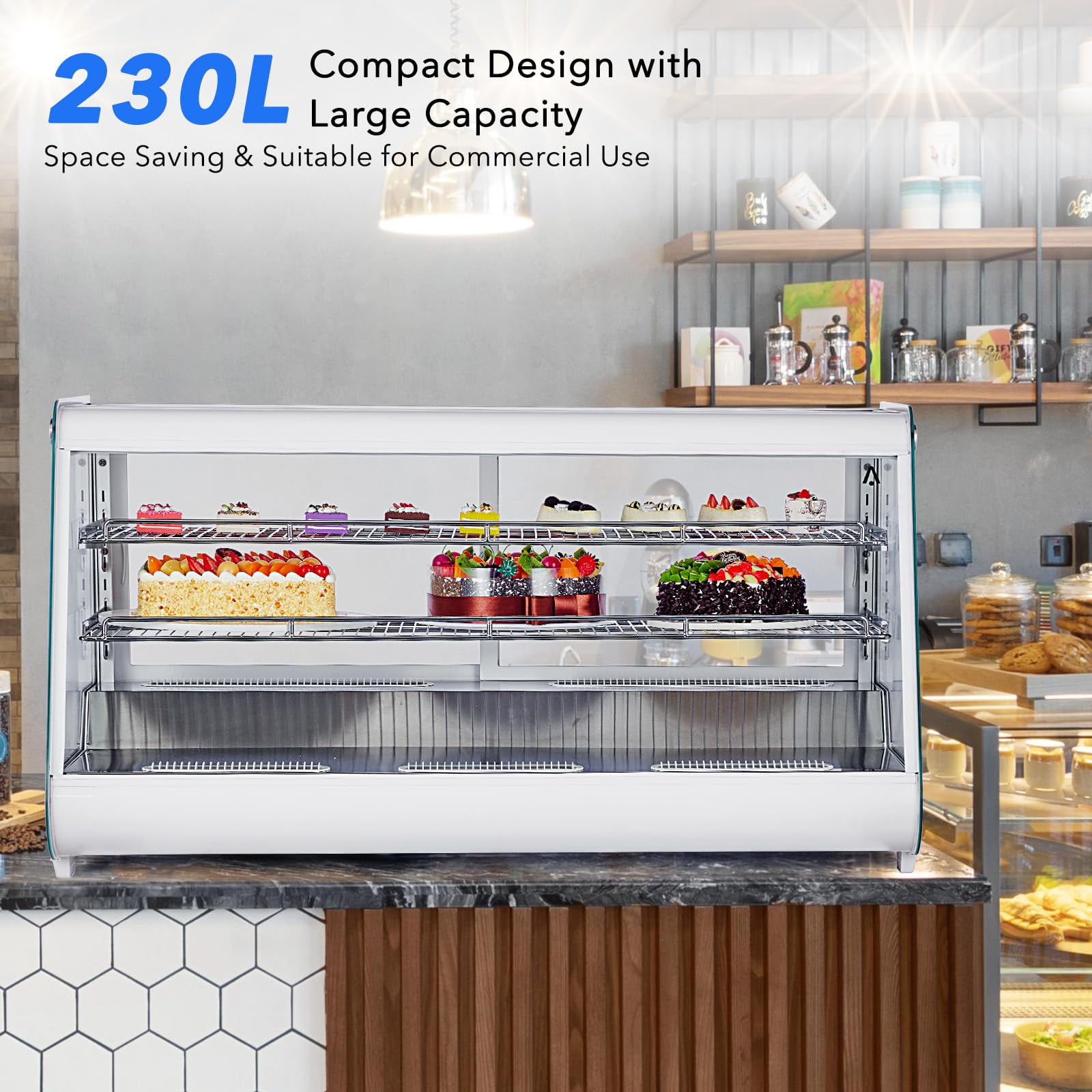 Ataucjin Refrigerated Display Case 8.1 Cu.Ft. Countertop Pastry Display ...