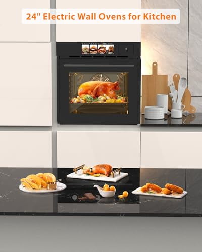 Ataucjin Single Wall Oven 24", Built-in Electric Ovens with 8 Cooking ...