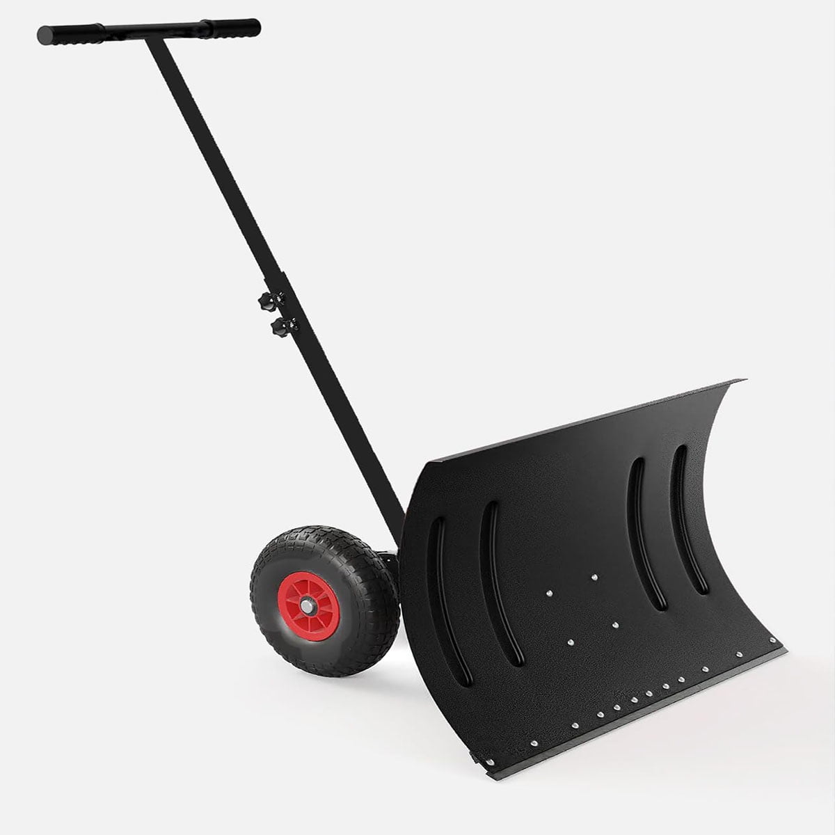 Ataucjin Snow Shovel with Wheels,Back Saver Snow Pusher with Adjustable ...