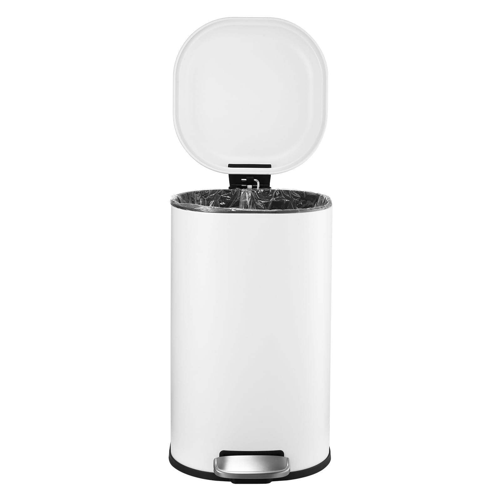 Ataucjin Stainless Steel Trash Can, 8 Gallon Garbage Can with Foot ...
