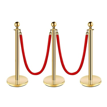 Yaheetech 2-Pack Stanchion with 6.5 Foot Retractable Belt Crowd Control ...