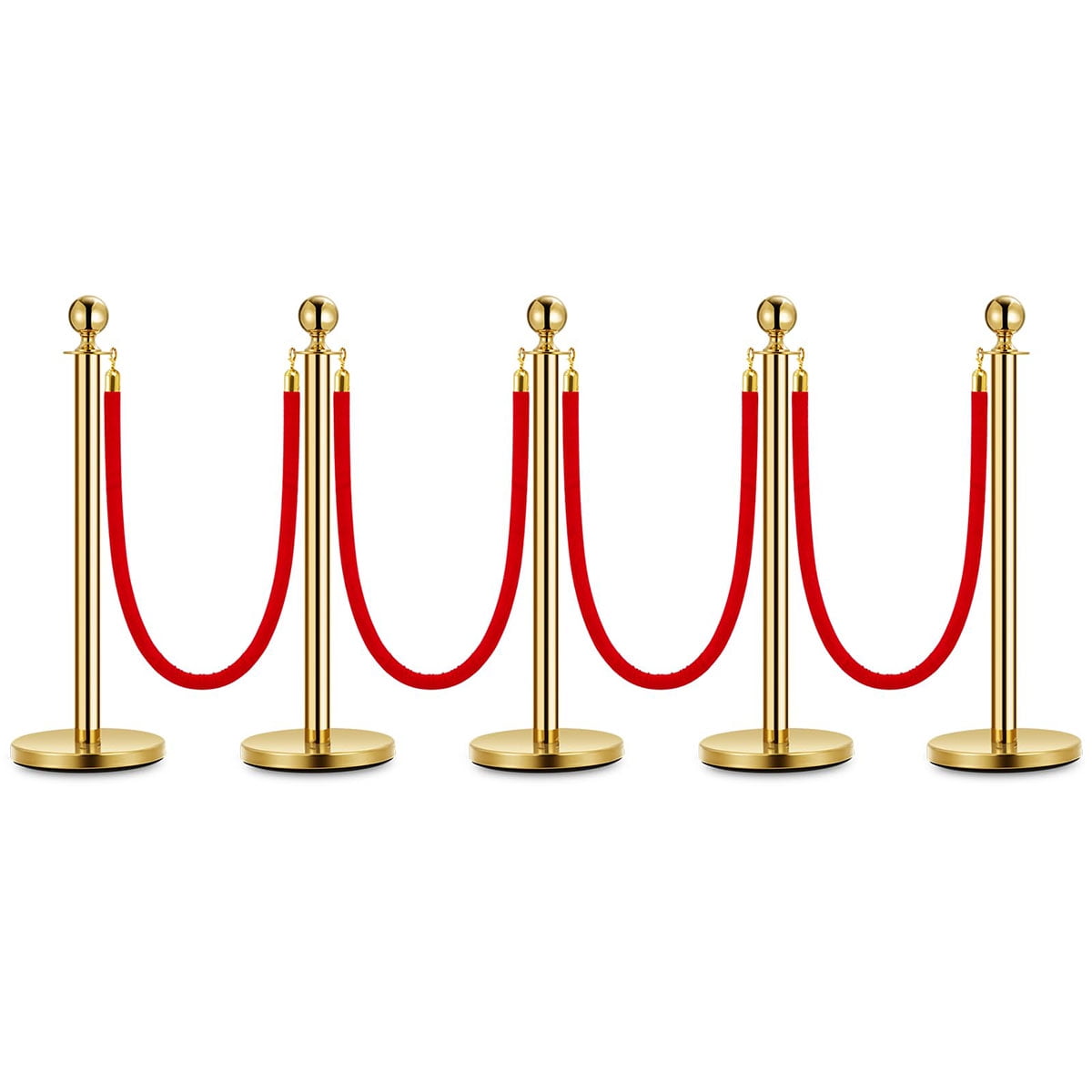 Ataucjin Stanchion Post with Velvet Rope, VIP Stanchion Queue Pole ...