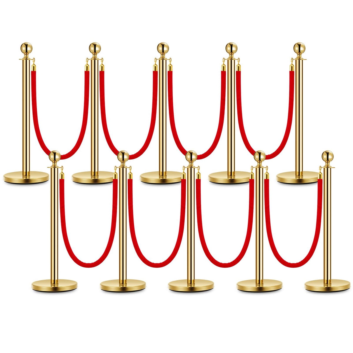 Ataucjin Stanchion Post with Velvet Rope, VIP Stanchion Queue Pole ...