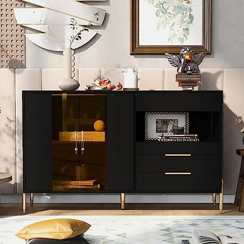 Ataucjin Storage Chest Home Office Storage Cabinet MDF Cabinet With ...