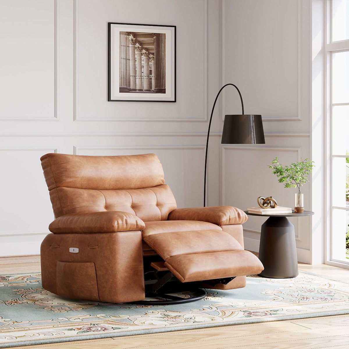 Ataucjin Swivel Massage Chair, Power Rocking Recliner Chair with ...