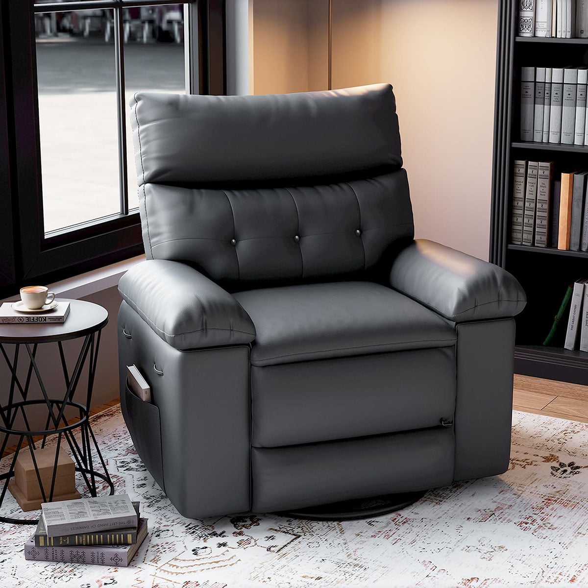 Ataucjin Swivel Massage Chair, Power Rocking Recliner Chair with ...