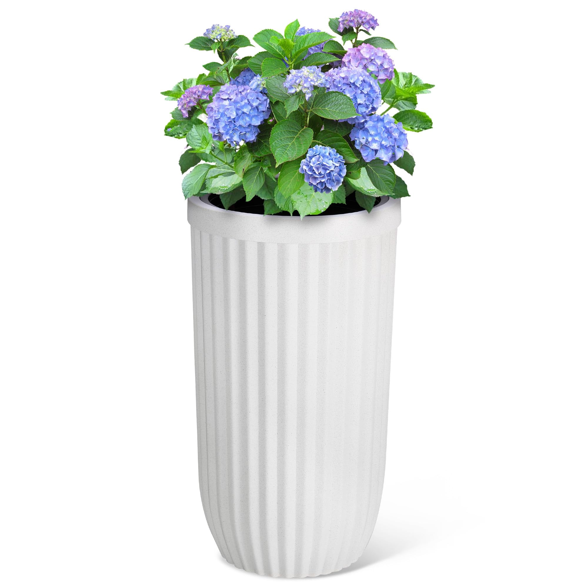 Ataucjin Tall Planters Set of 2, Outdoor Self Watering Pots with Water ...