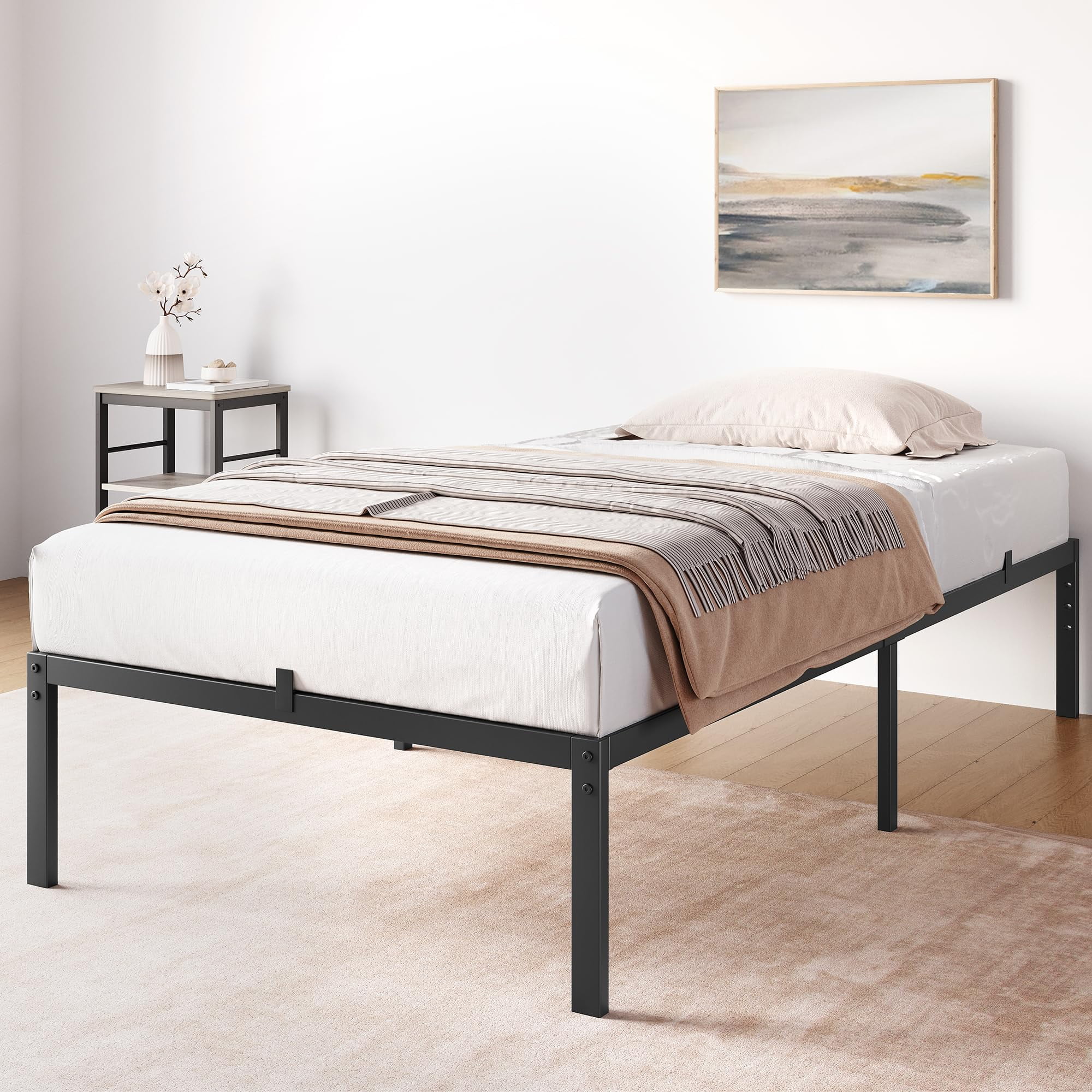 Ataucjin Twin Bed Frame,Queen Bed Frame,Low Profile Metal Platform Bed ...