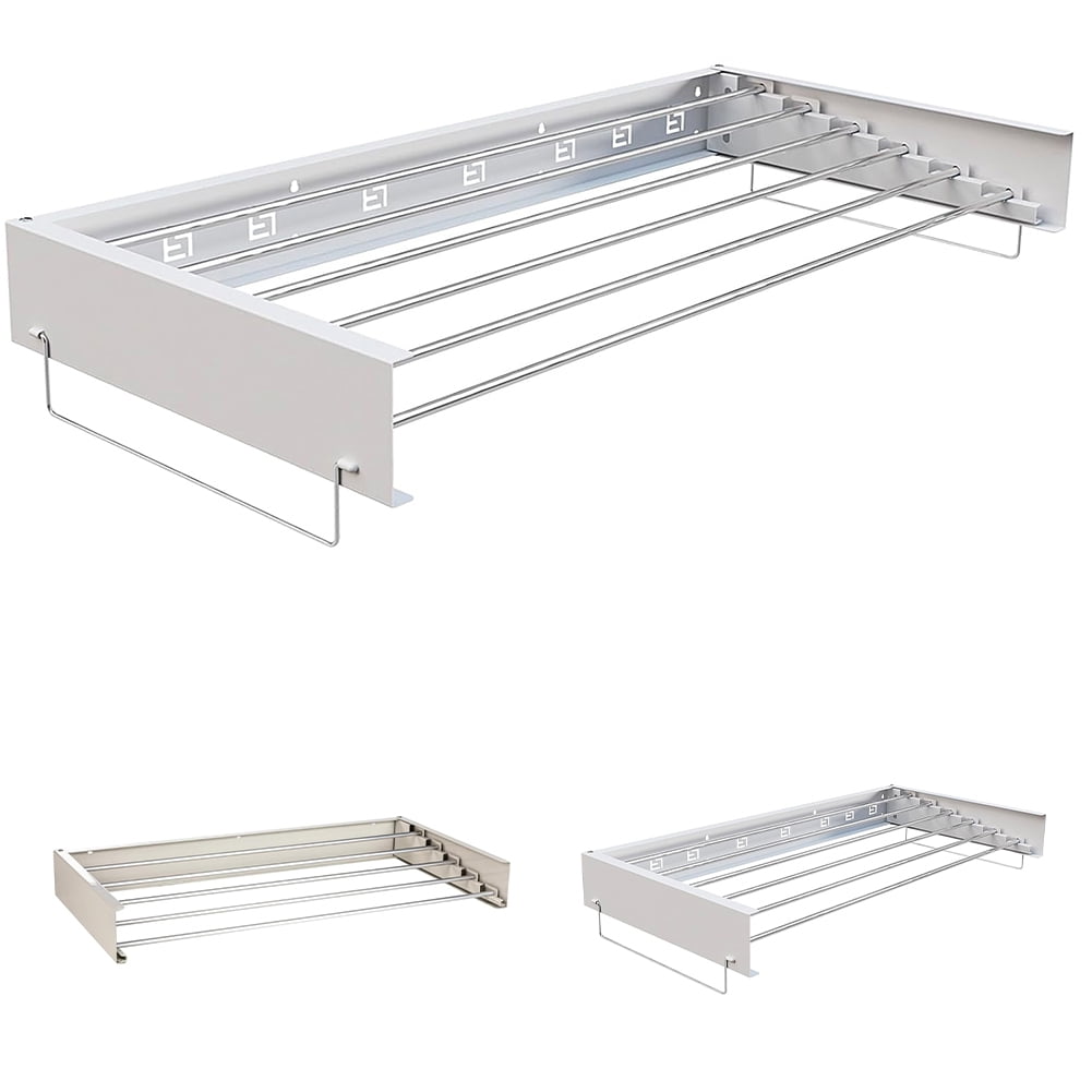 Ataucjin Wall Mounted Retractable Clothes Drying Rack, Laundry Drying ...