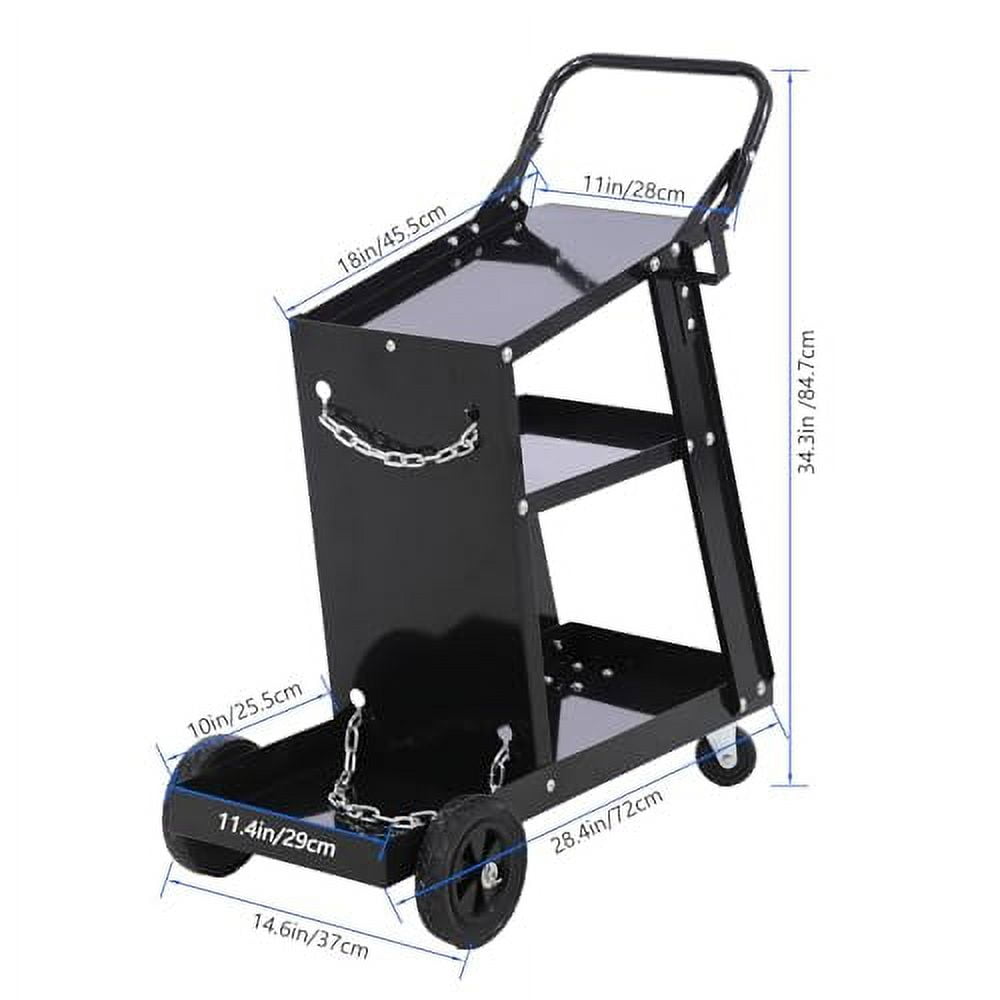 Ataucjin Welding Cart, 220 lbs Welder Cart with Wheels, 3-Tier Welding ...