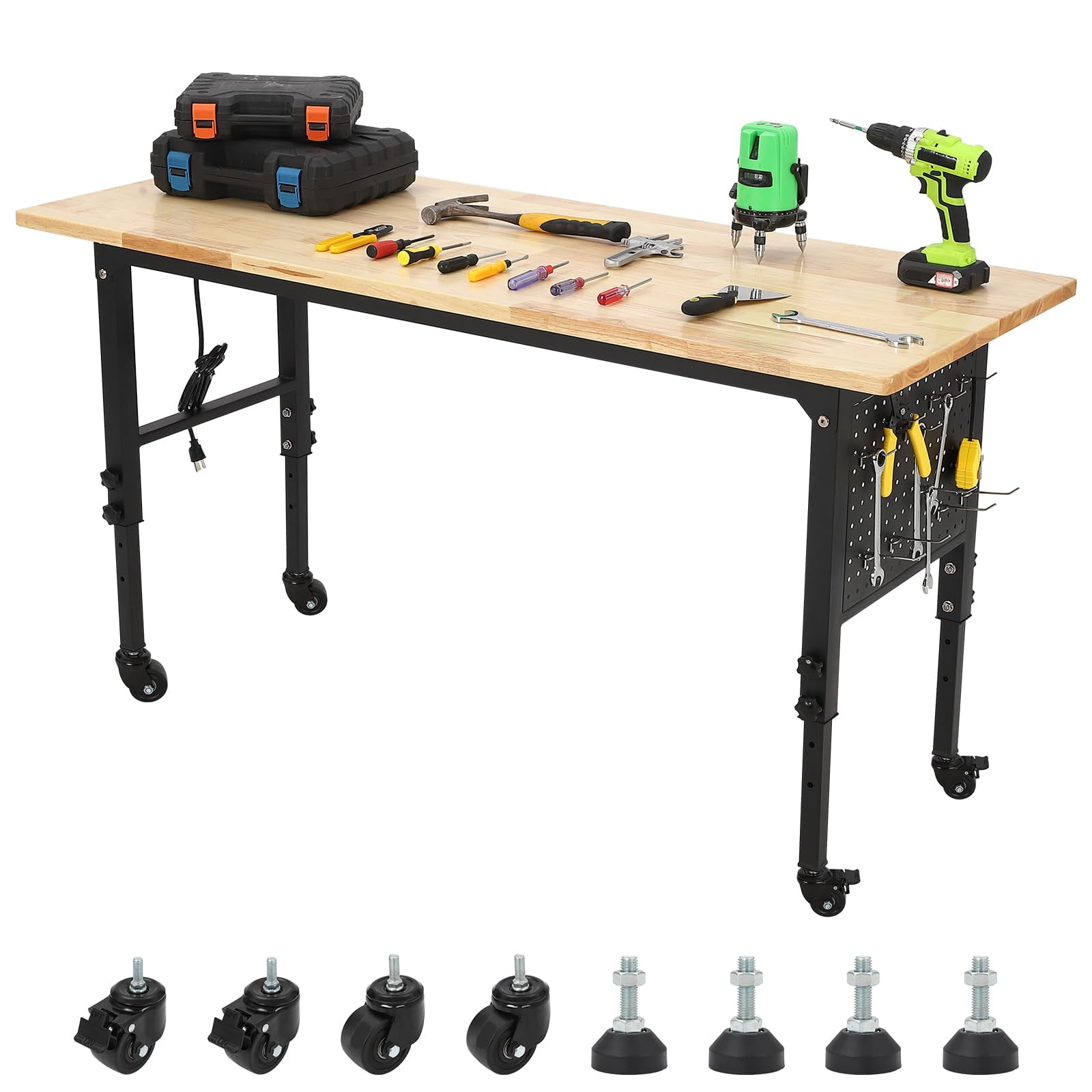 Ataucjin Work Bench Adjustable Workbench,60" Garage Workbench With ...