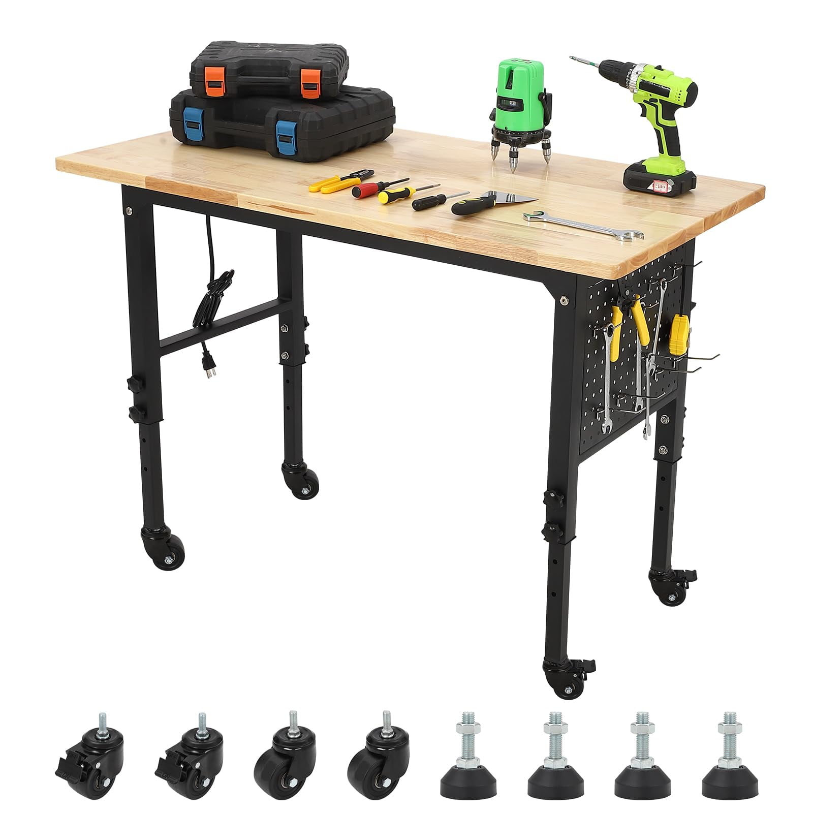 Ataucjin Work Bench Adjustable Workbench,60" Garage Workbench With ...