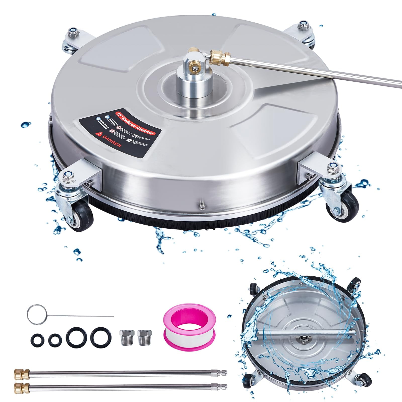 Ataucjin18" Pressure Washer Surface Cleaner, Stainless Steel Power ...