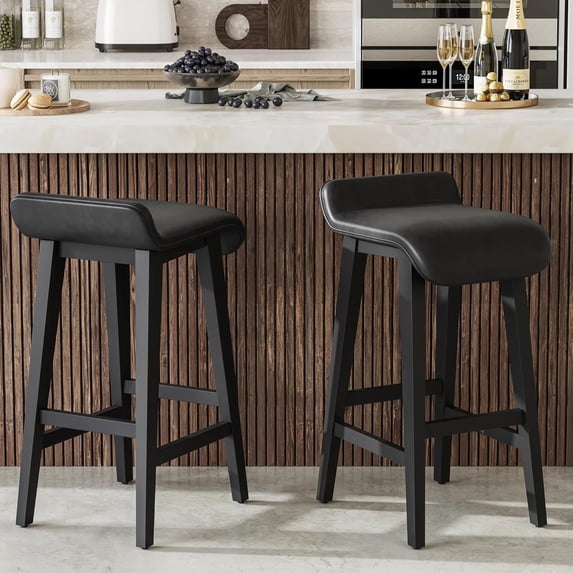 Ataujin 26.2" Bar Stools, Counter Bars, Leather Upholstered Counter ...