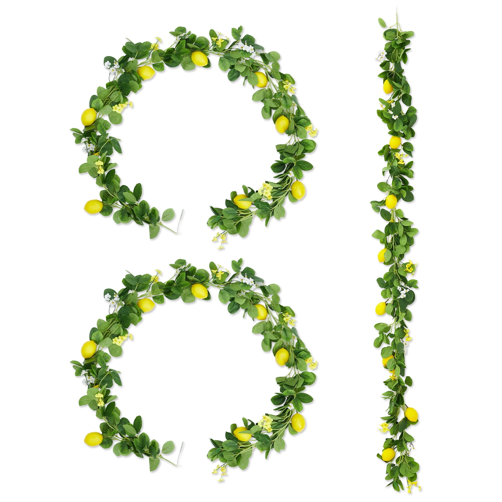 Ataujin 3 Pcs Artificial Lemon Garland, 6.5FT Artificial Lemon Garland ...