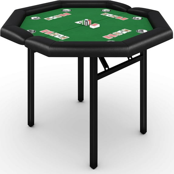 Ataujin Octagon Gaming Table, 48" Folding Poker Table with 8 Players ...