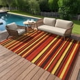 Ataujin Outdoor Rug Modern Geometric Lines Plastic Straw Striped ...