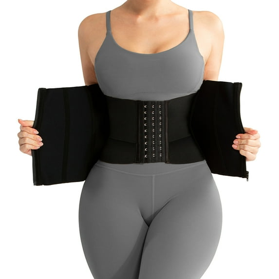 Atbuty Stretch Band Waist Trainer Latex Steel Bone Tummy Control Girdle ...