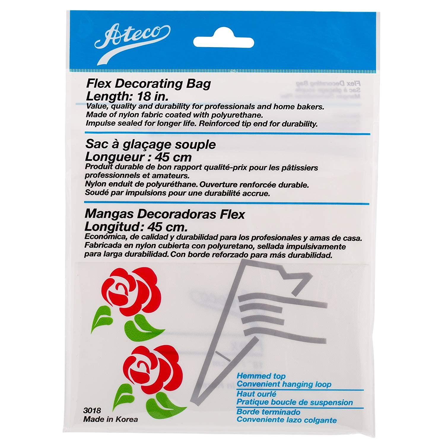 Ateco 3018 Flex Decorating Bag, Coated Nylon, 18-Inch, Reusable ...