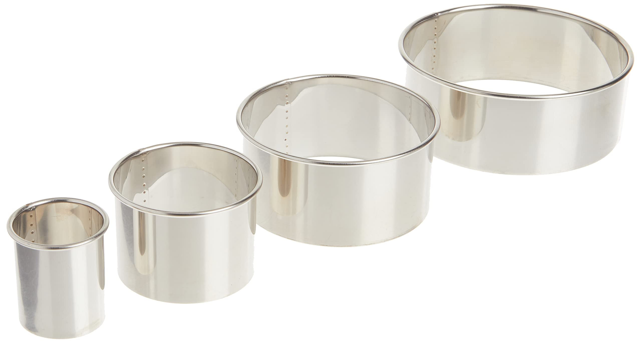 Ateco 1440 Plain Edge Round Cutters in Graduated Sizes, Stainless Steel ...