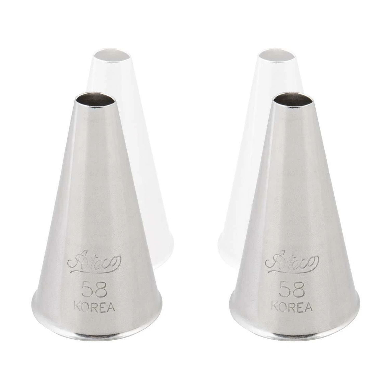 Ateco 58 Oval Piping Cake Decorating Tubes, Plain Tips For Bakeware (2 ...