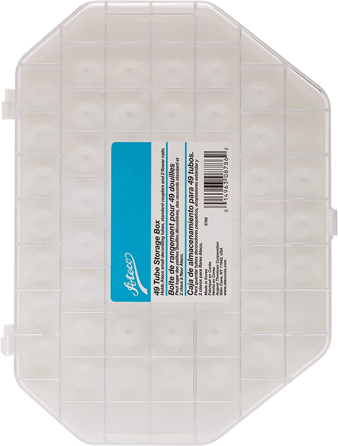 Ateco 8786 Tube Storage Box, 49-Compartments for Small & Medium ...