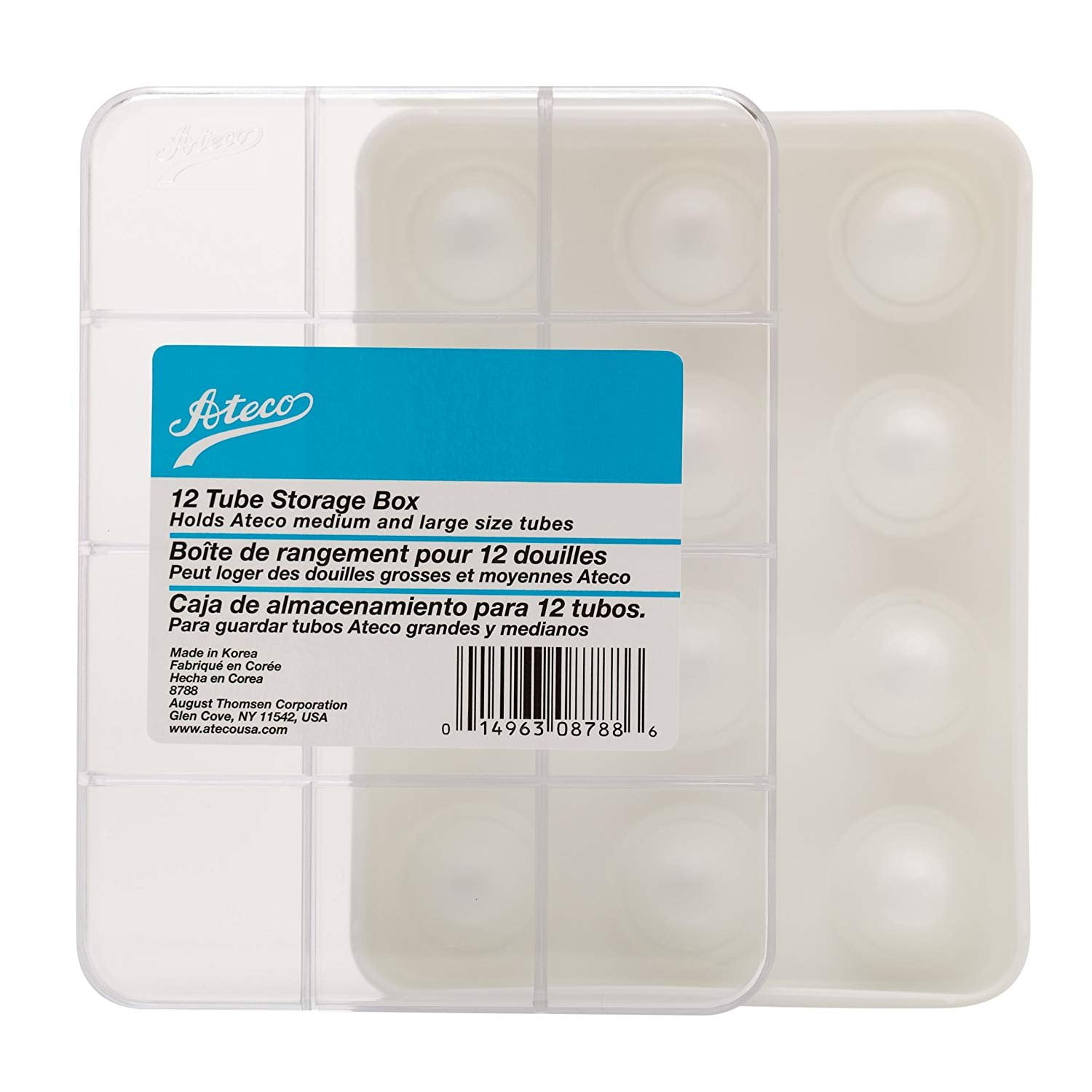 Ateco 8788 Tube Storage Box, 12-Compartments for Larger Decorating ...